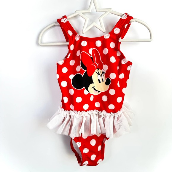 Disney | Swim | Disney Baby Minnie Mouse One Piece Swimsuit Red Polka ...